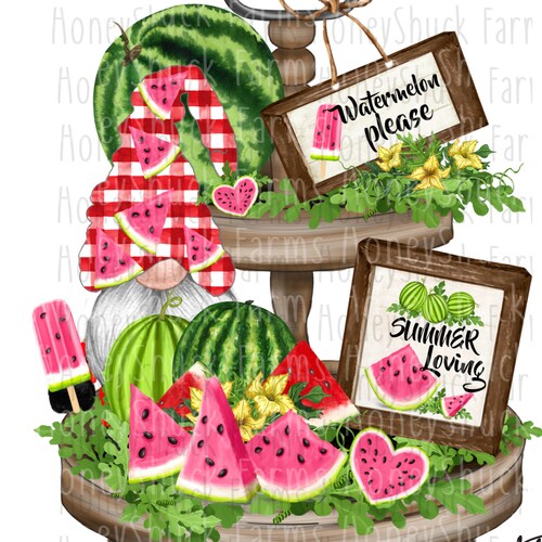 Watermelon Gnome PNG Gnome Digital Download Clipart PNG - Etsy