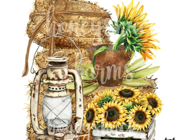 Sunflowers Fall Flowers Png Sublimation Digital Design Download Wreath ...