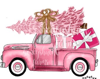 Pink truck | Etsy