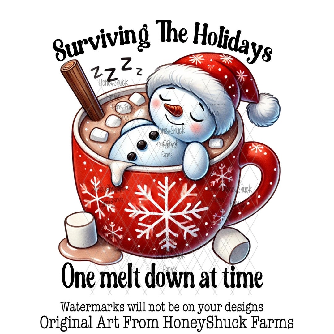 Snowman Cocoa Mug PNG: Christmas Sublimation Design (digital Download ...