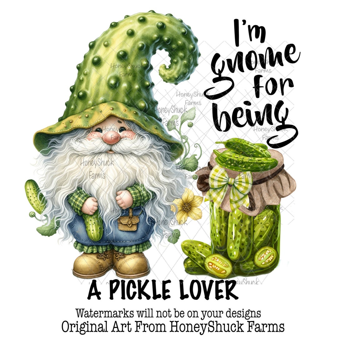 Cute Pickles Clipart, Canning Jar Label, Crazy Pickle Girl, Digital ...