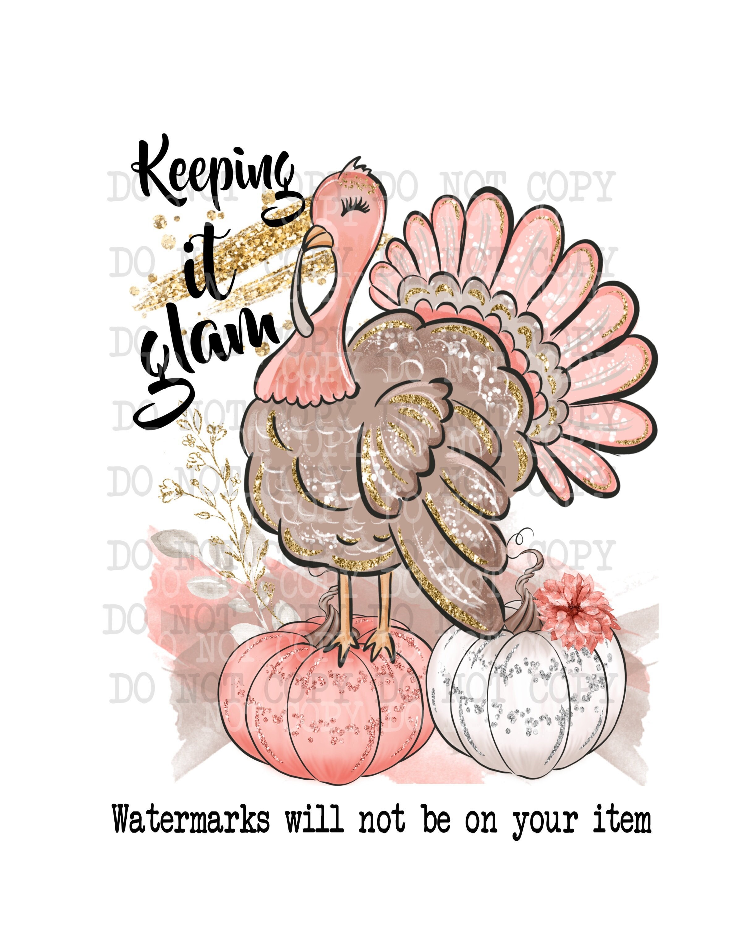 Pink Thanksgiving Digital Download Pink Turkey png Pink | Etsy