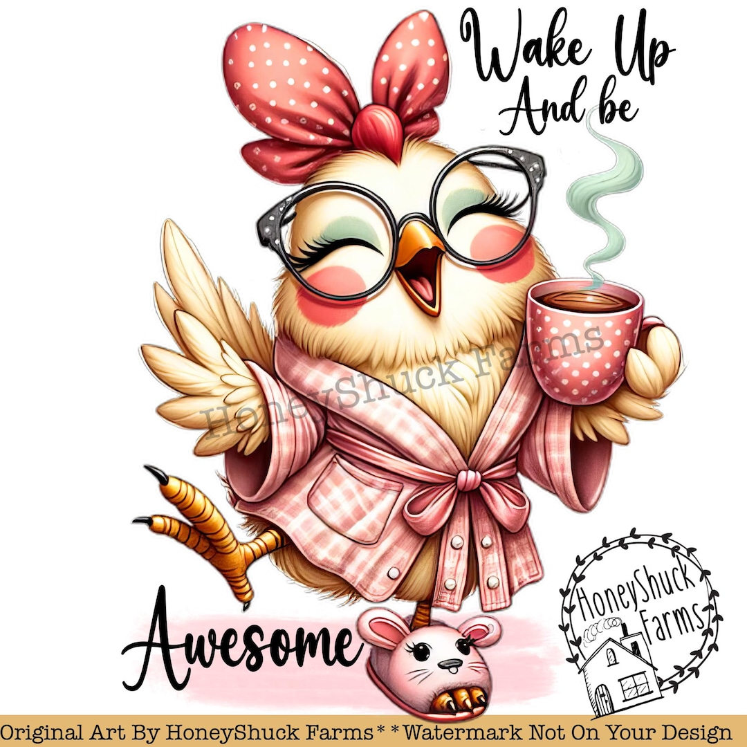 Chicken Clipart Png, Funny Coffee, Whimsical, Kitchen Decor, Digital ...