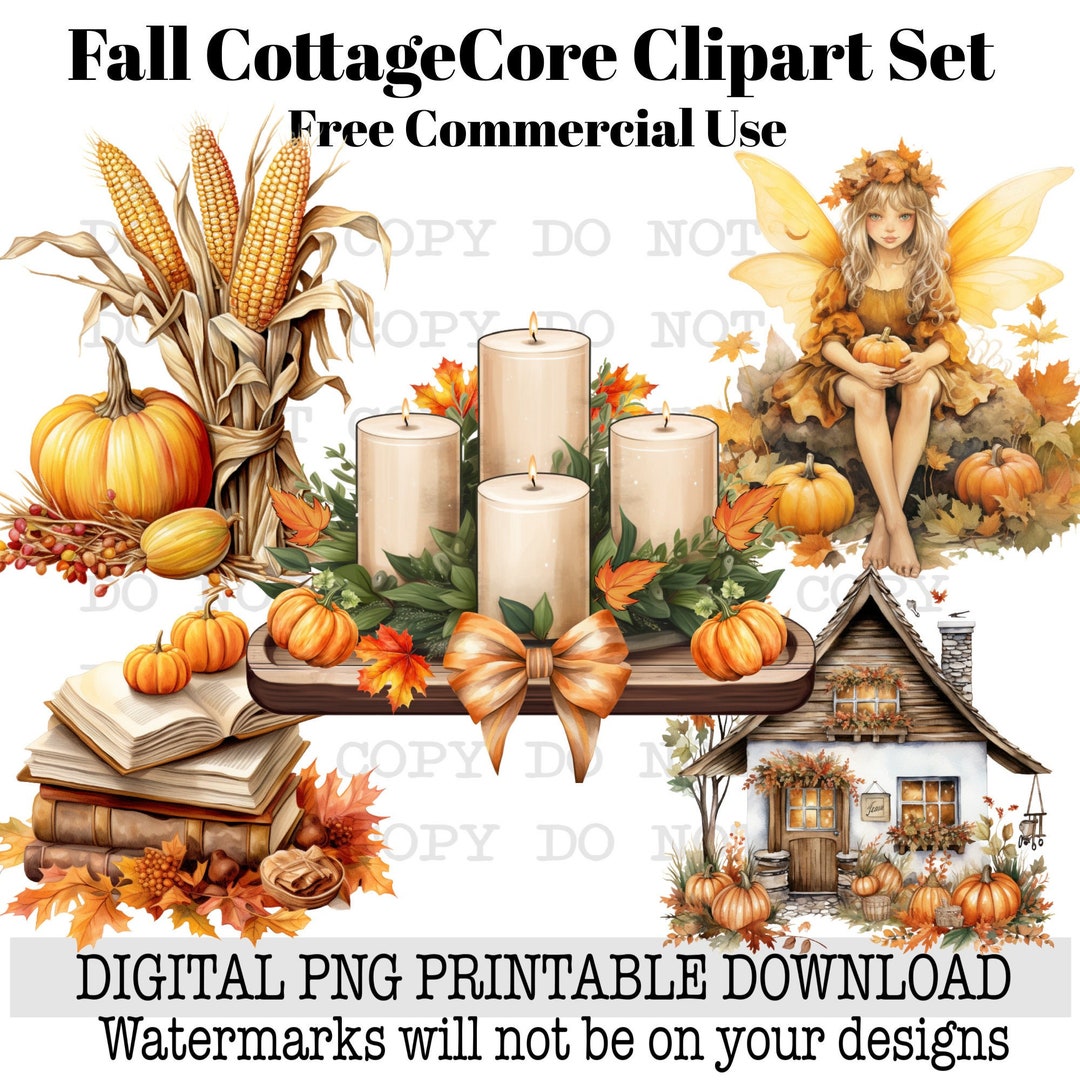 Fall Bundle Clipart, Digital Download, Fall Watercolor Clipart ...