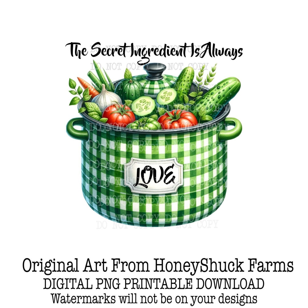 Cooking Png, Secret Ingredient is Love, Vegetables Clipart, Digital ...