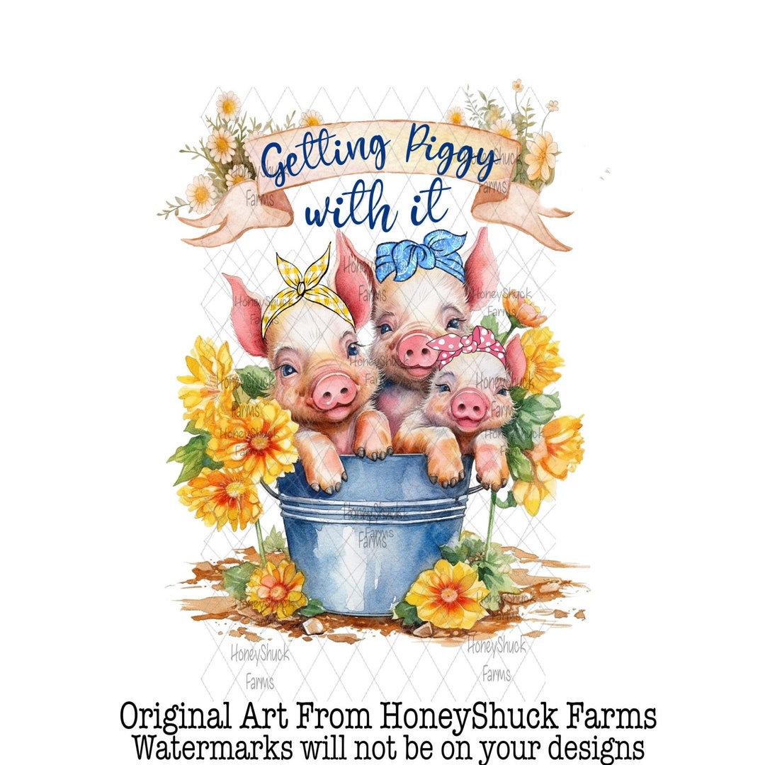 Pig Png, Pig Clipart, Pigs in a Tub, Getting Piggy With It, Digital ...