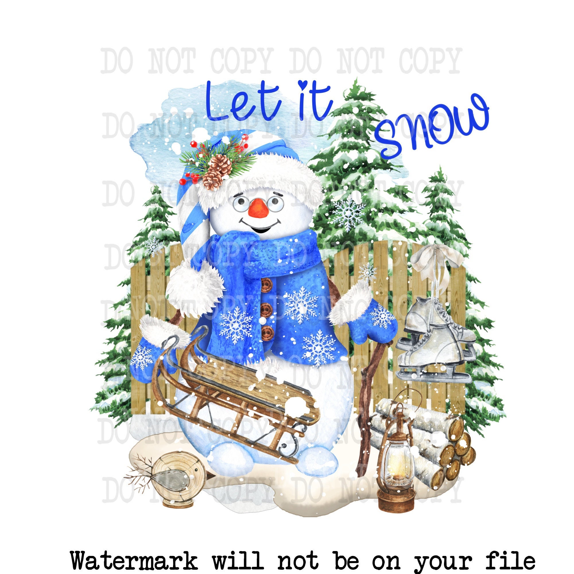 Let It Snow Png Snowman Png Digital Download Winter Decal - Etsy