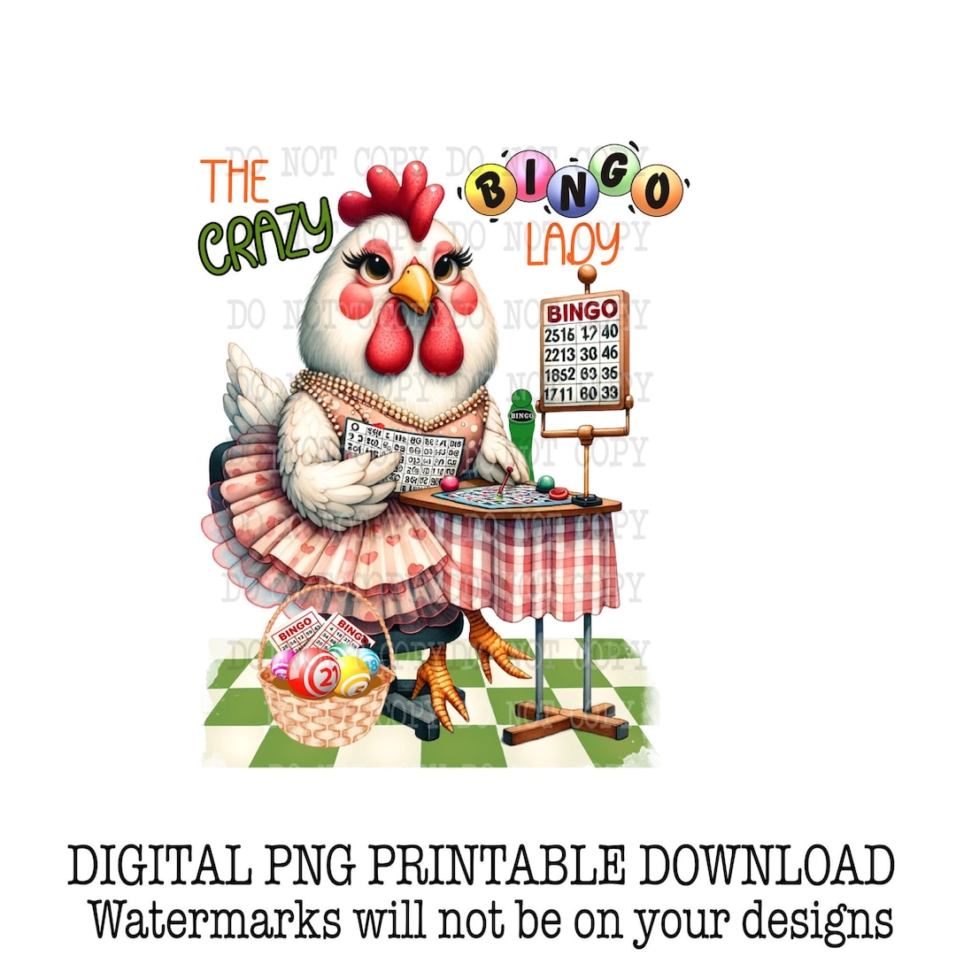 Crazy Bingo Lady Png, Bingo Clipart, Digital Download, Bingo Png ...