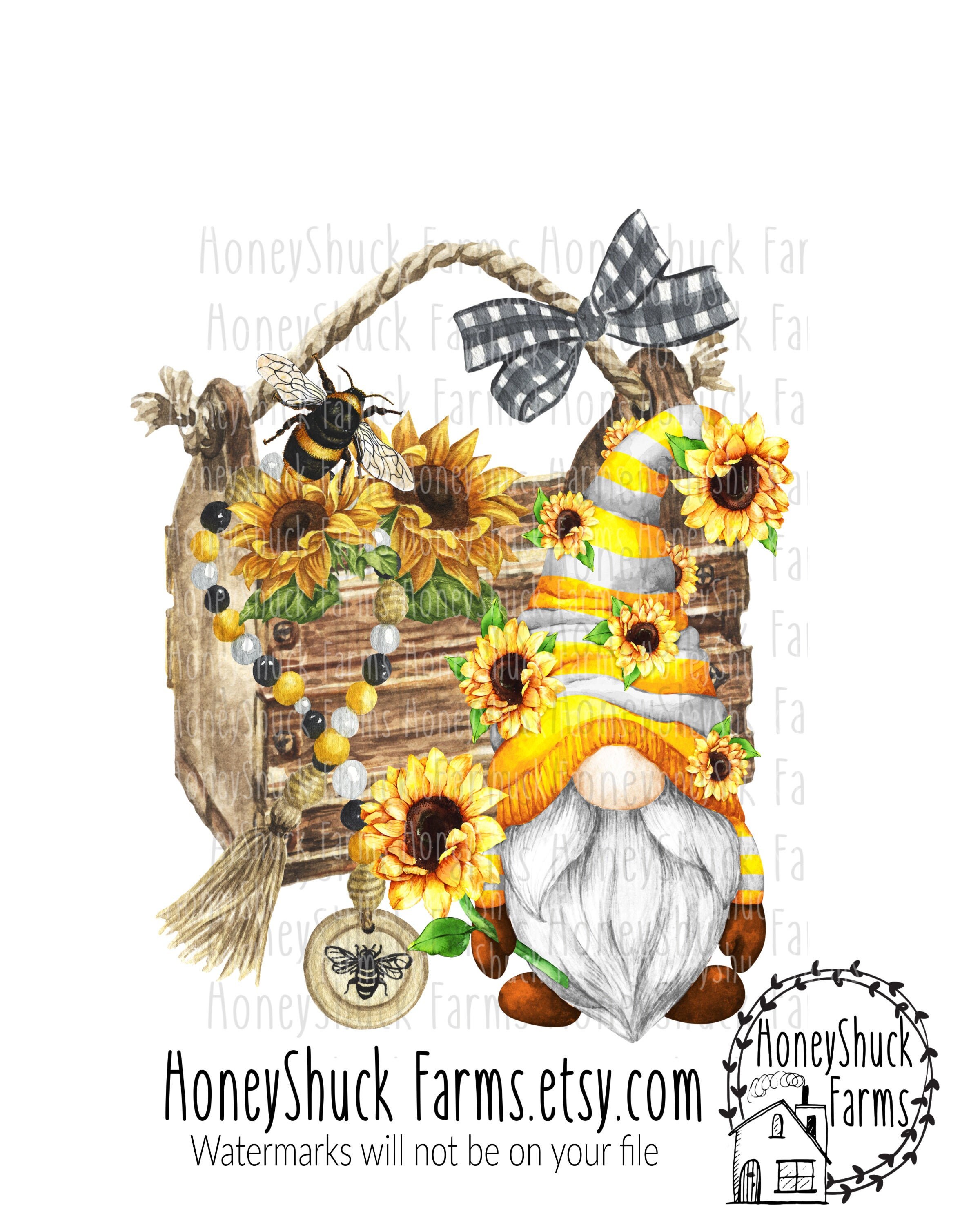 Honey Bee 5-SUM016 Summer Gnomes Sublimation Artwork Gnome Digital ...