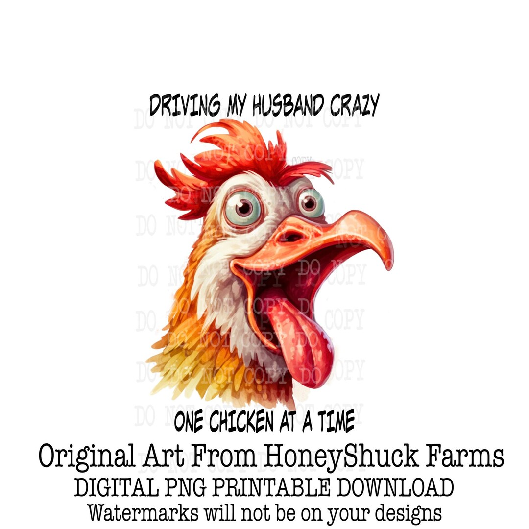 Funny Chicken Lady, Funny Chicken Clipart, Digital Download ...