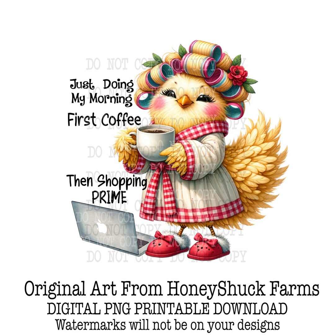 Funny Chicken Png, Funny Coffee Clipart, Sublimation Design, Digital ...