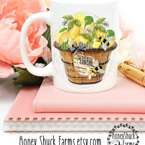 Lemon Digital Download Design, Lemon Print, Lemons and Bees Png ...