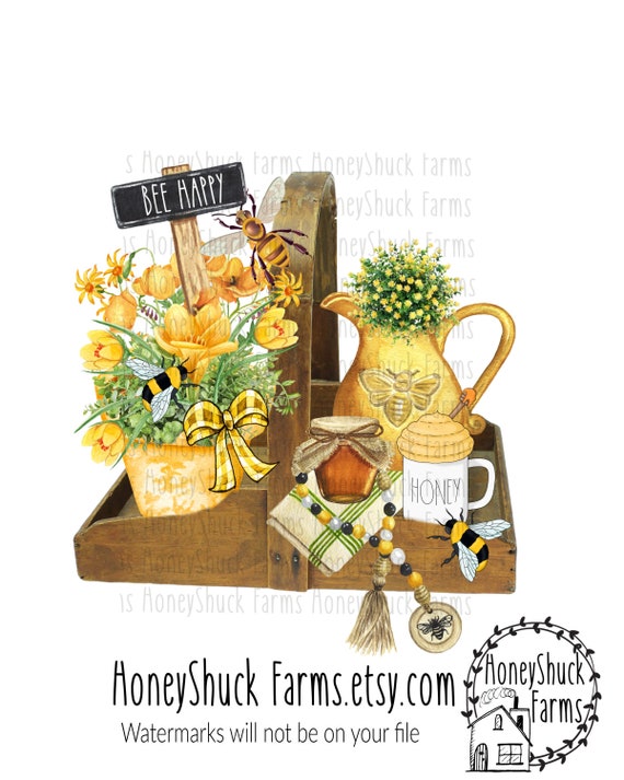 Spring Digital Download Printable Png Bee Happy Png Digital - Etsy