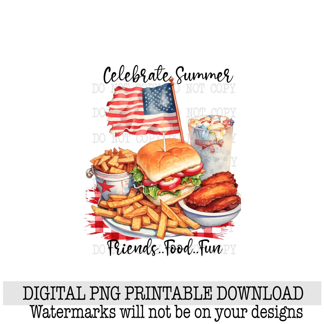 Summer Cooking Png Digital Download, Fast Food Clipart, Sublimation ...