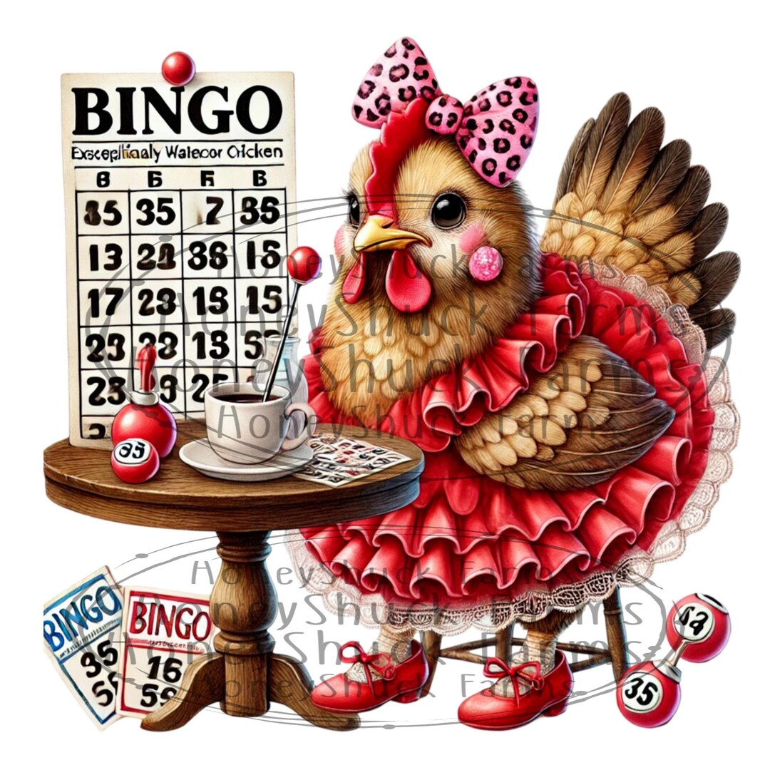 Bingo Clipart, Cute Bingo Chicken, Bingo Png, Funny Bingo Pg, Digital ...