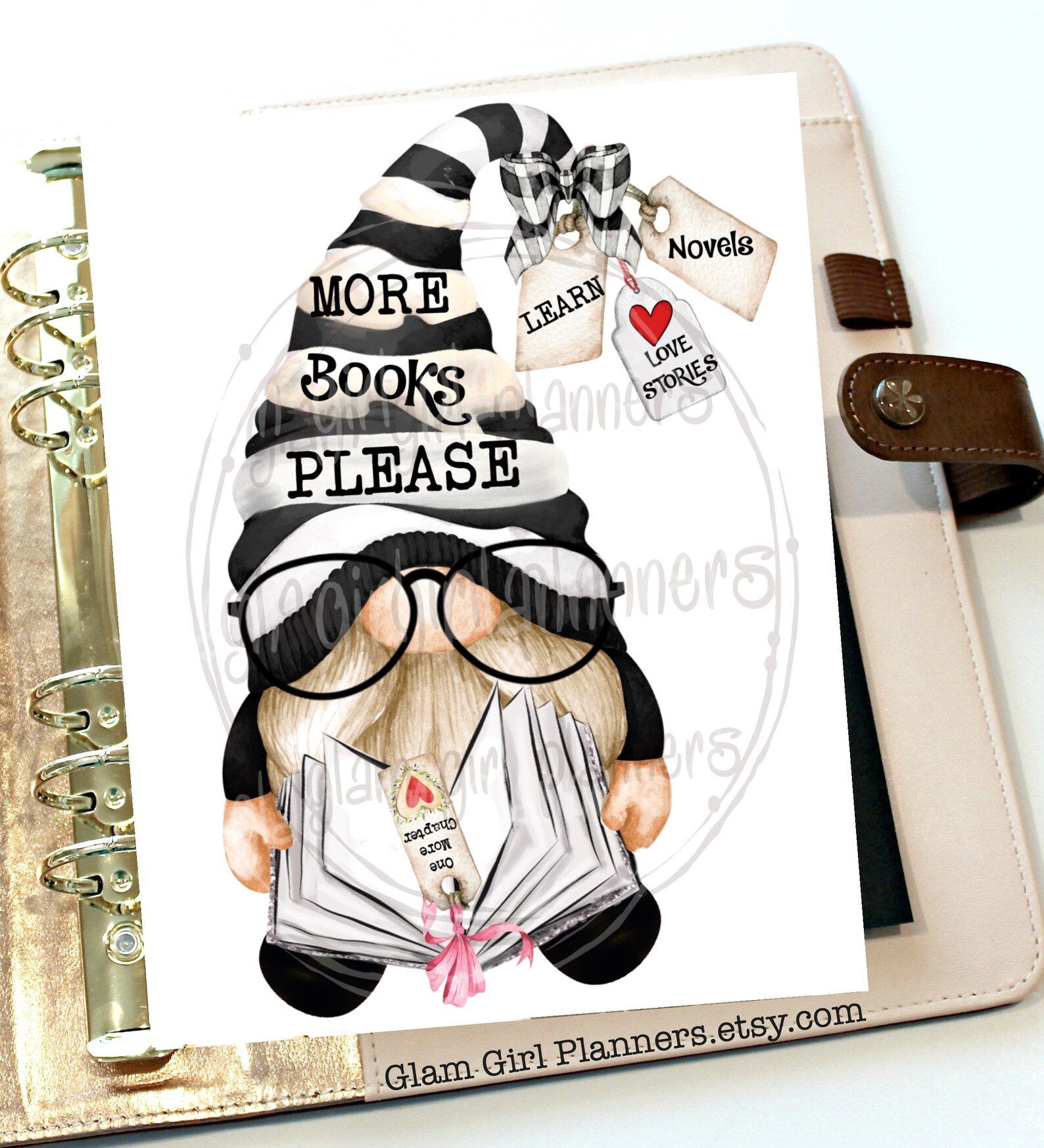 Book Lovers Gnome Digital Design Download Book Lovers Gnome - Etsy