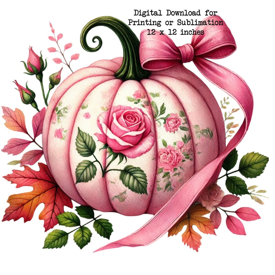 Pink Fall Clipart, Fall Png, Digital Download, Pink Pumpkins ...