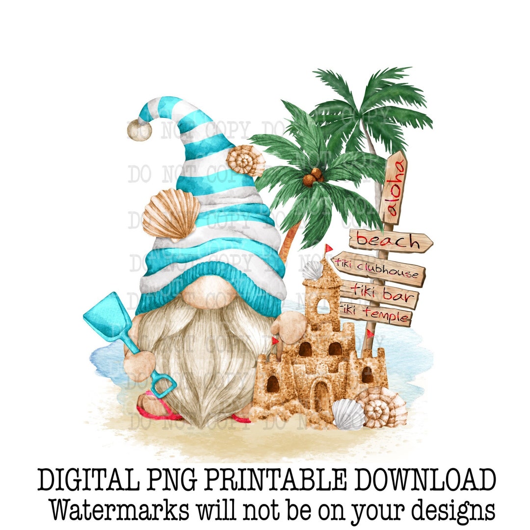Beach Gnome Png, Gnome Png, Beach Clipart, Digital Download, Summer ...