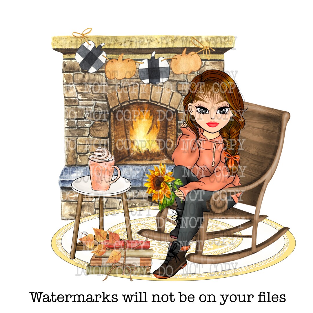 Fall Girl PNG, Fall Girl Clipart, Digital Download, Planner Girl ...