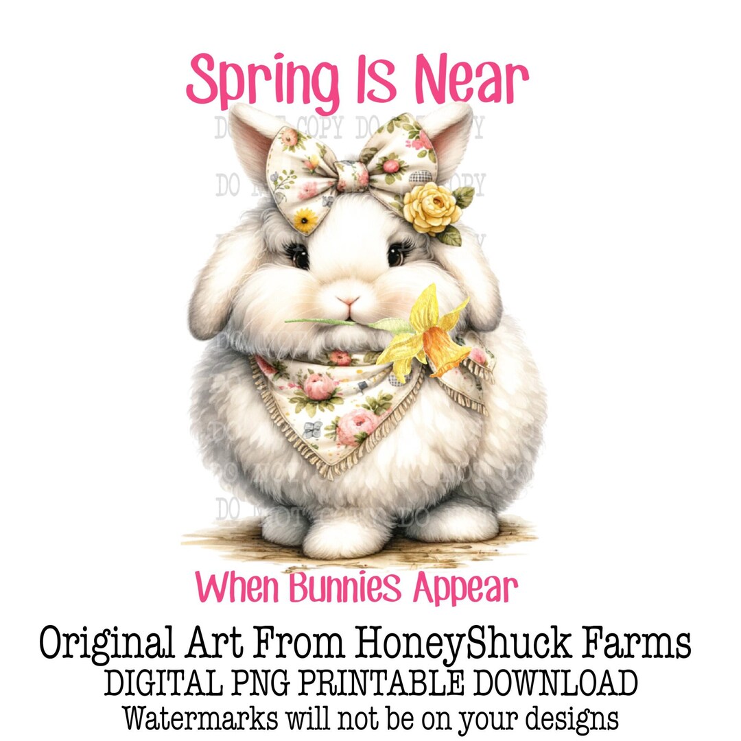Bunny Png, Spring Rabbit, Spring Clipart, Digital Download, Cute ...