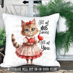 Valentines Day Png, Valentine Cat, Digital Download, Valentine Clipart ...