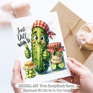 Cute Pickles Clipart, Canning Jar Label, Crazy Pickle Girl, Digital ...