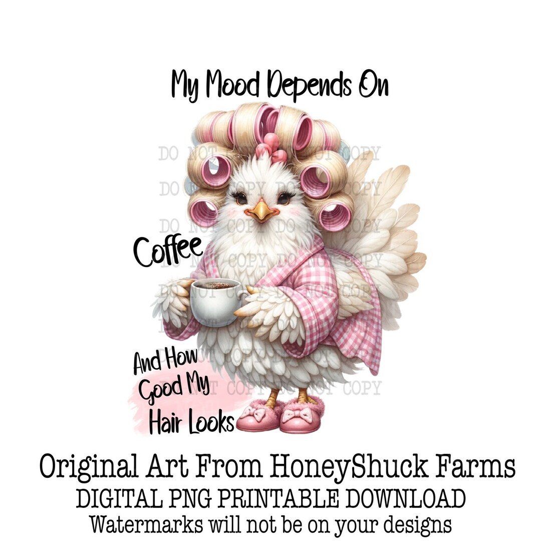 Funny Coffee Chicken PNG, Hairstylist Clipart (digital Download) - Etsy