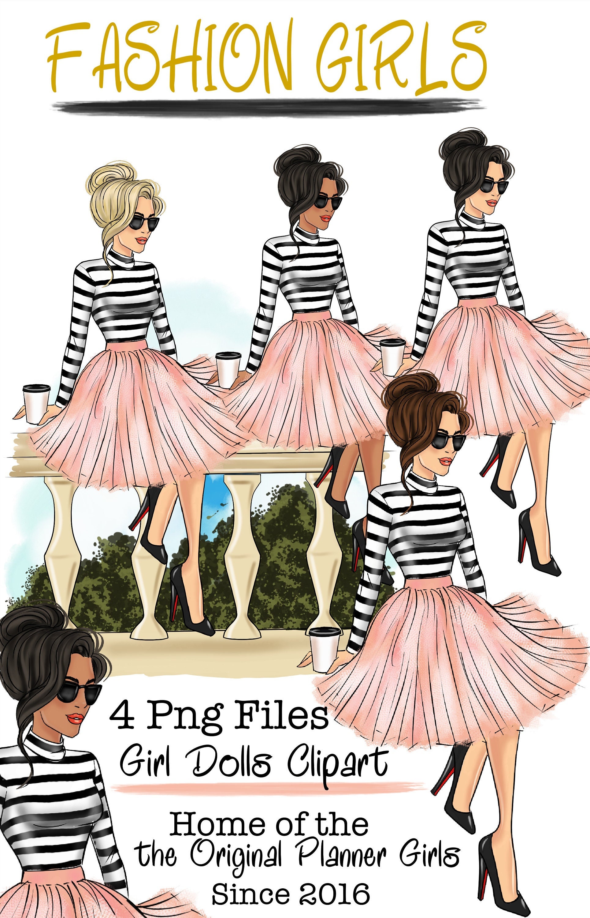 Fashion Girl Dolls Digital Design Download Fashion Girls - Etsy