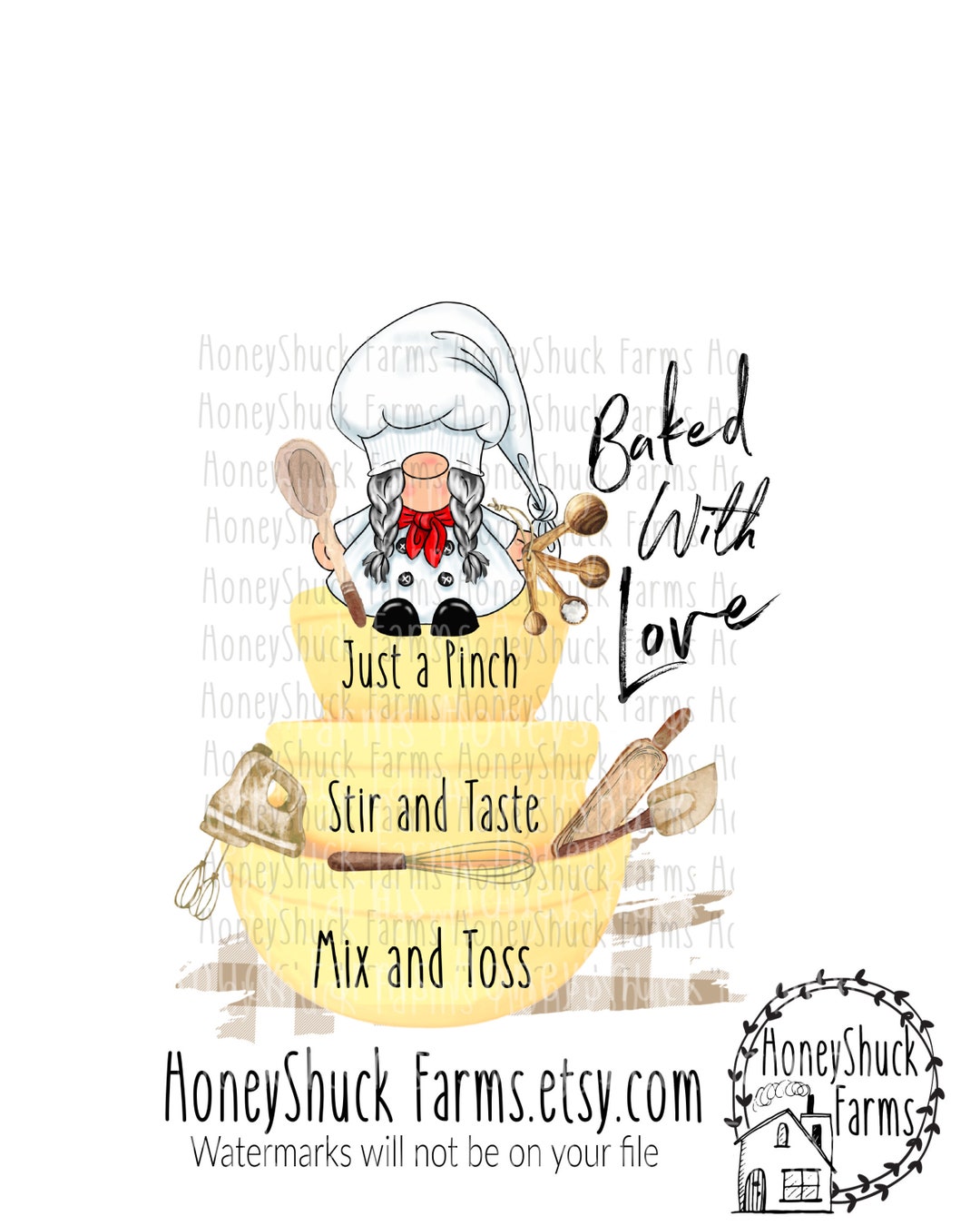 Backen Digital Design Download, Mit Liebe gebacken, Druckbare Download ...