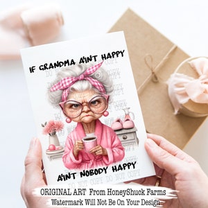 Grandma Png, Mad Grandma Clipart, Funny Grandma Clipart, Digital ...