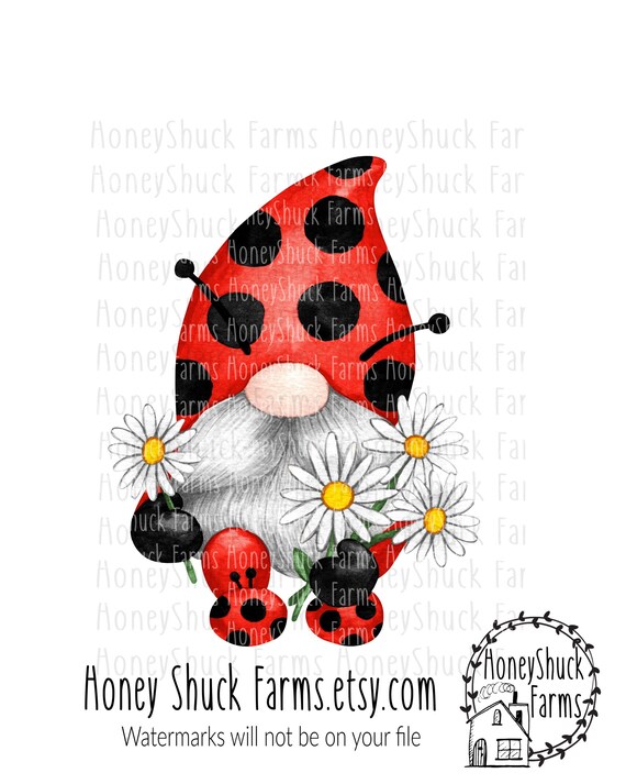 Ladybug Gnome Clipart Digital Ladybug Gnome Digital - Etsy