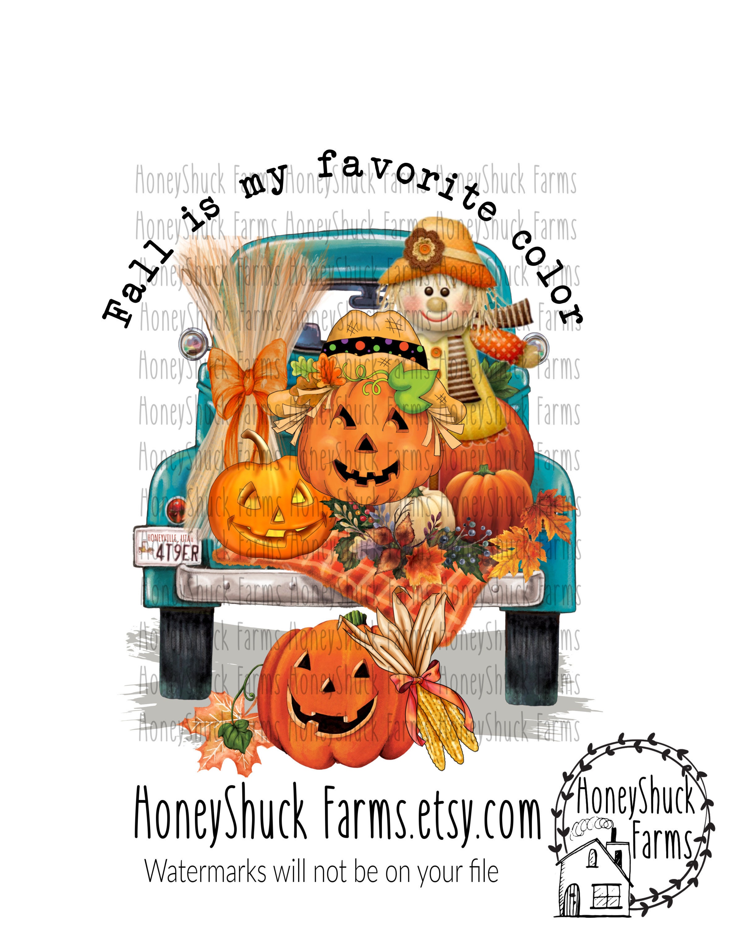 Scarecrow Digital Design Download Fall Truck Printable - Etsy