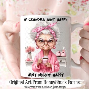Grandma Png, Mad Grandma Clipart, Funny Grandma Clipart, Digital ...