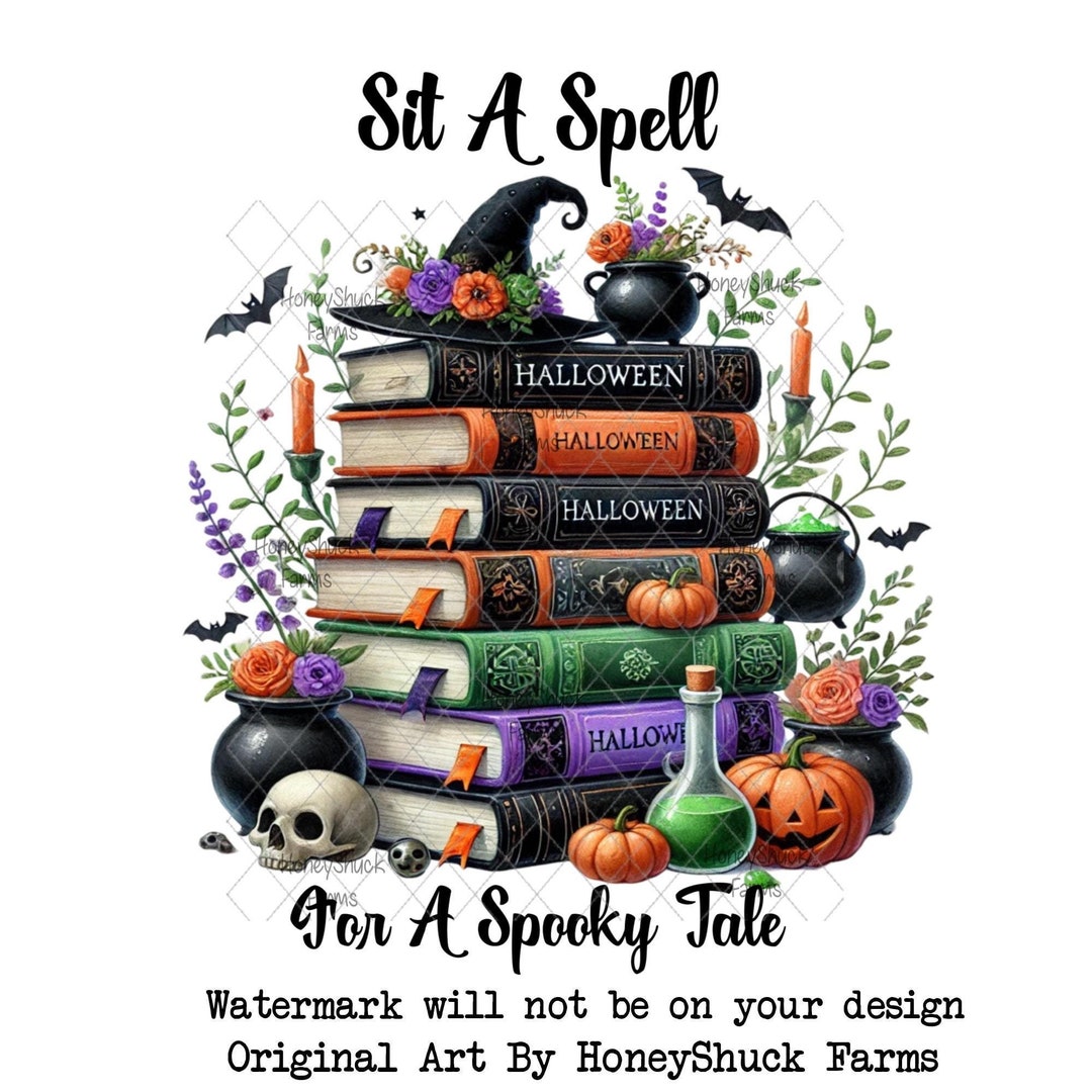 Halloween Png, Halloween Books Clipart, Spooky Season, Digital Download ...