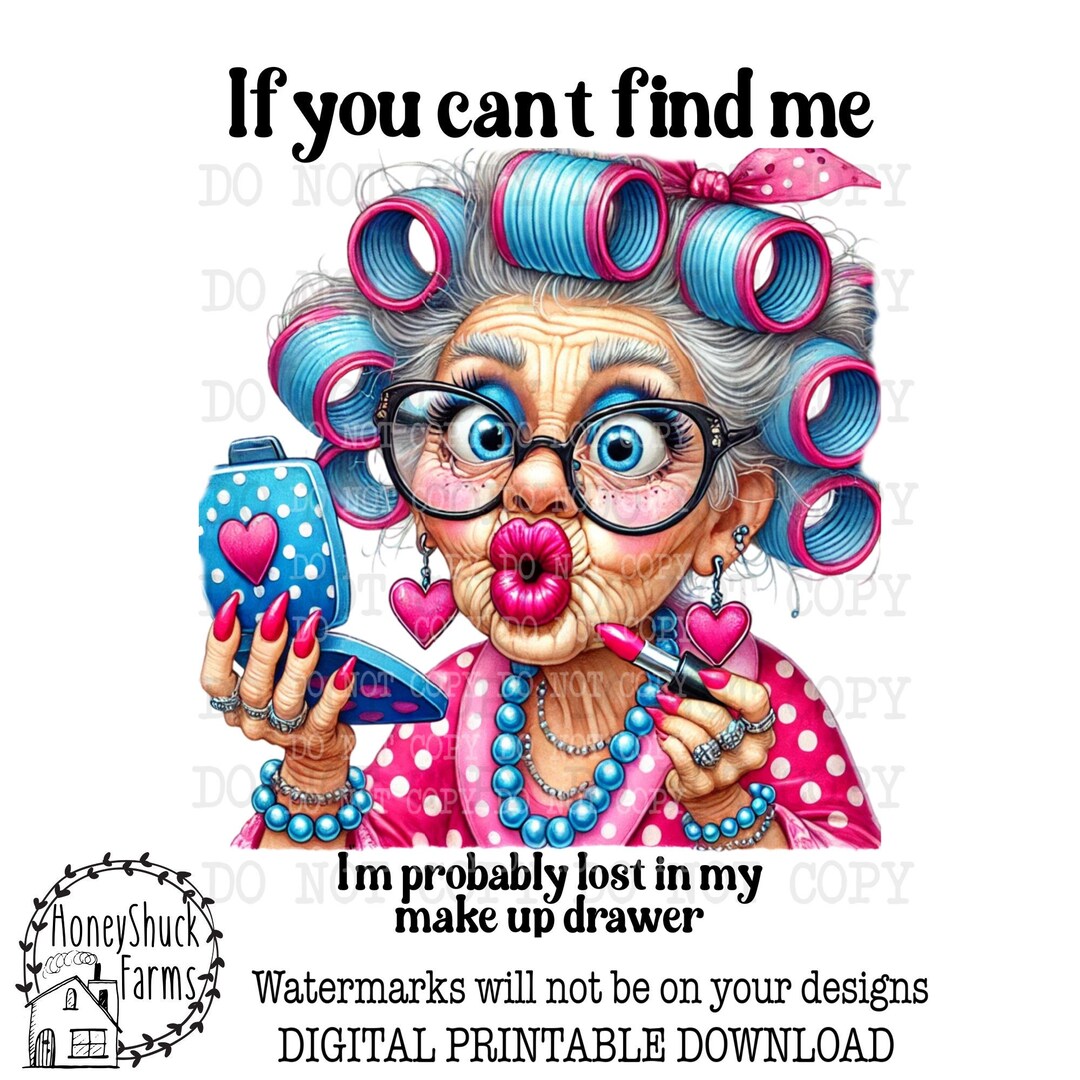 Glamma Png, Funny Grandma Png, Funny Old Lady, Makeup Png, Grandma Png ...