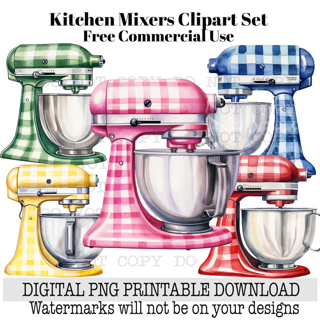 Kitchen Mixer Clipart, Cooking Clipart, Digital Download, Kitchen Stand ...