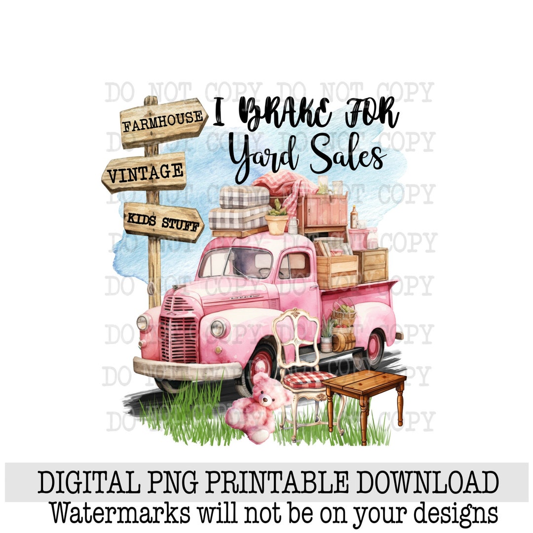 Yard Sale PNG, Digital Download, Garage Sale, Sublimation Designs, Yard ...