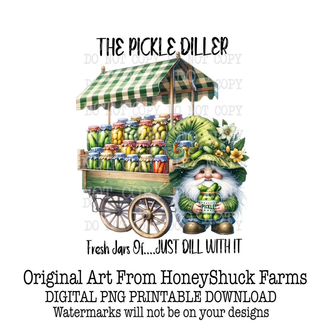 Pickle Clipart, Dill With It, Pickle Gnome, Digital Download, Pickler ...