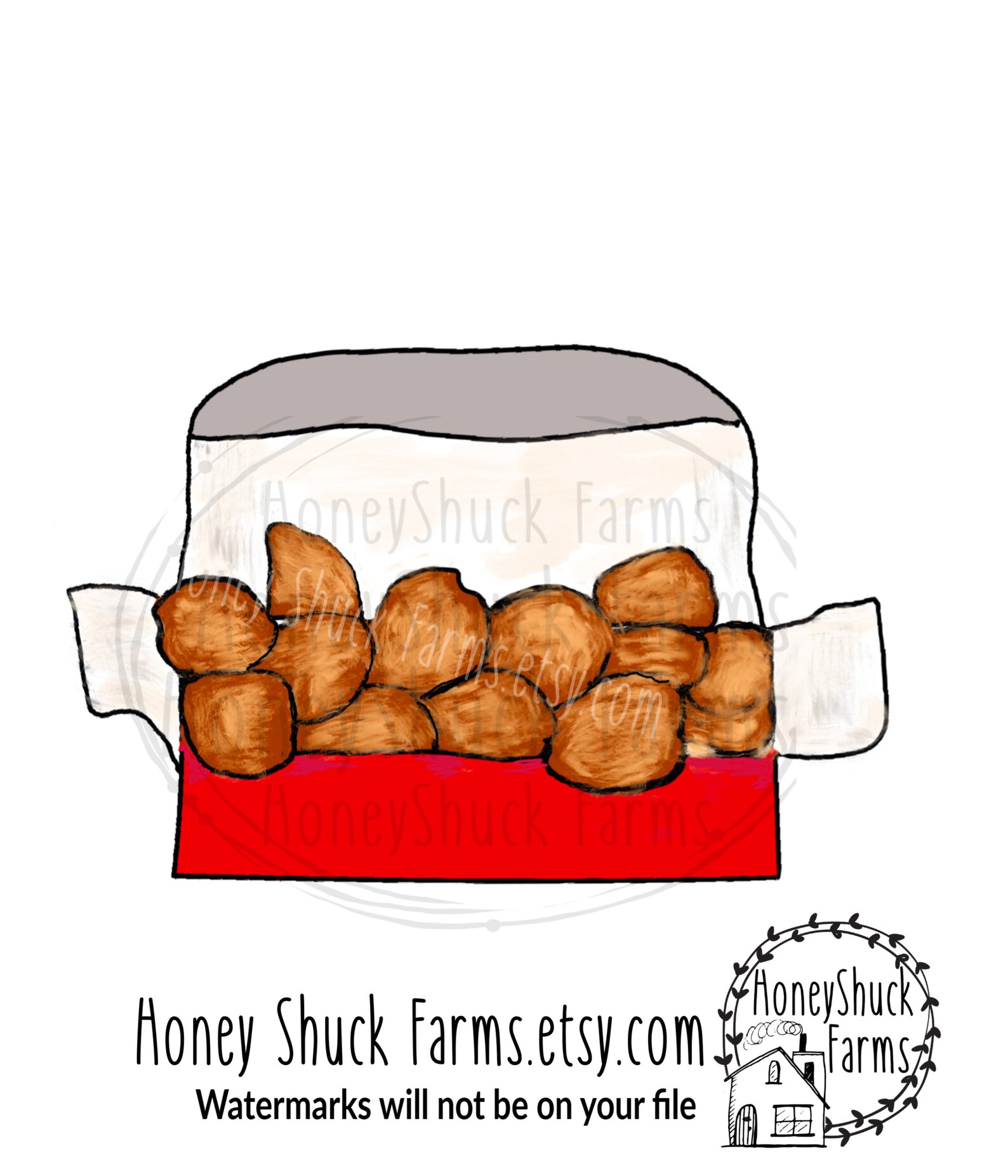Chicken Nugget Clipart Chicken Nuggets Digital Download - Etsy