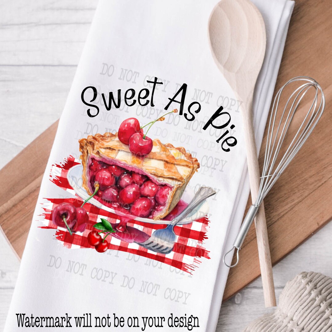 Cherry Pie Baking Towel: Kitchen Tea Towel Design (digital Download) - Etsy