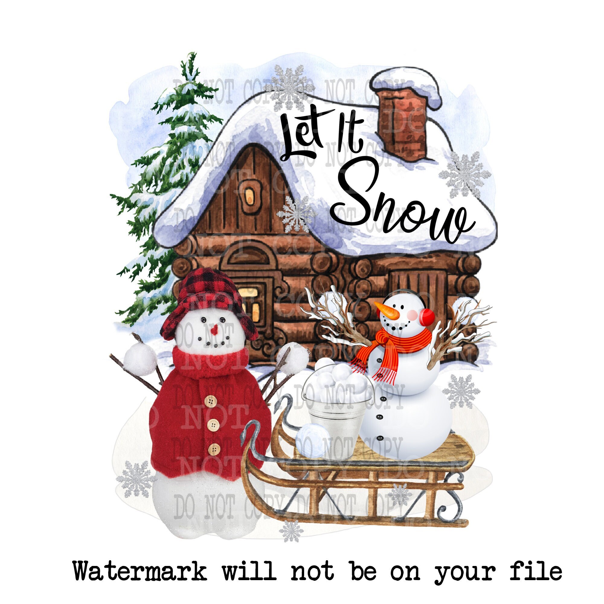 Snowman Png Let It Snow Winter Cabin Digital Download - Etsy