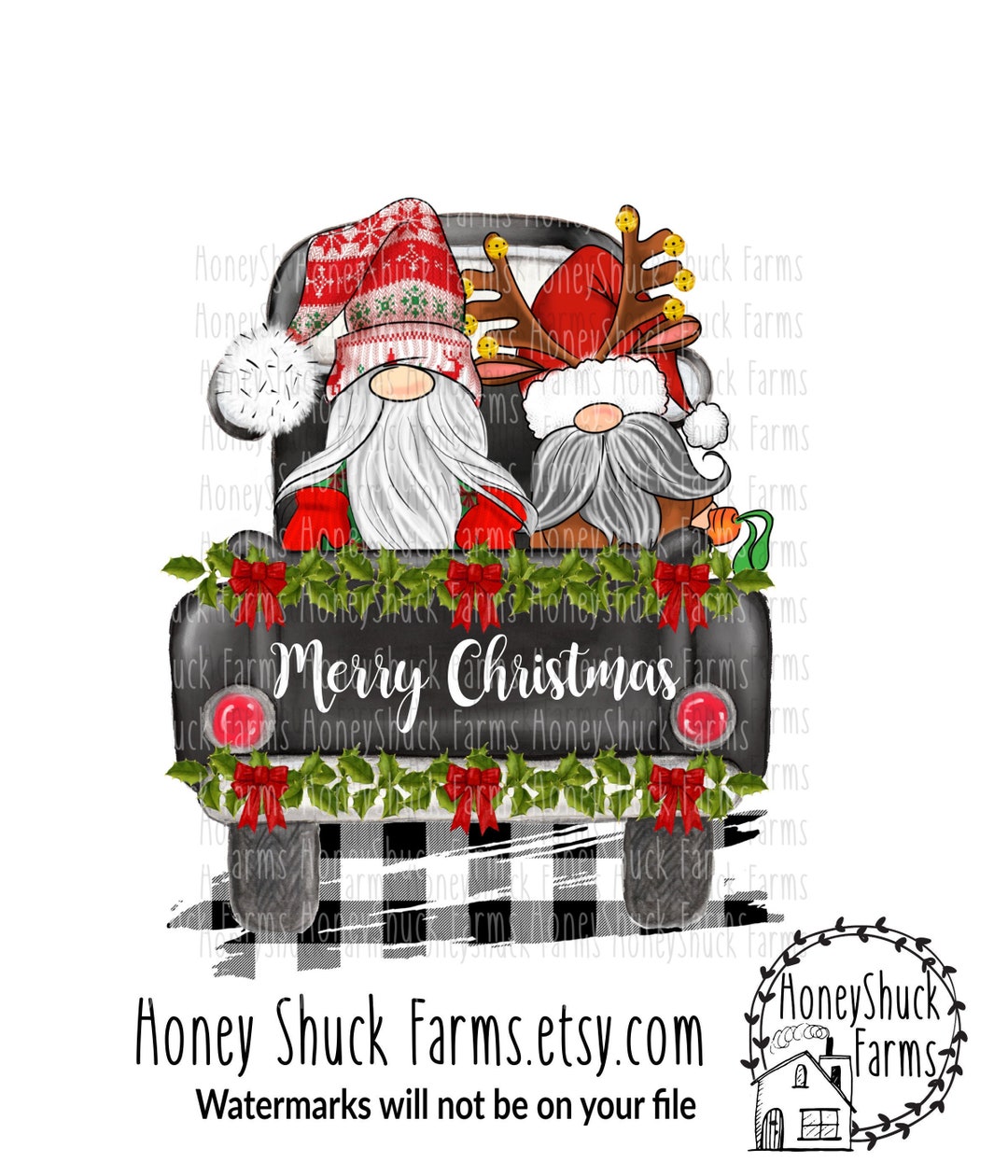 Gnomes, Christmas Gnomes, Gnomes in Truck, Sublimation Design ...