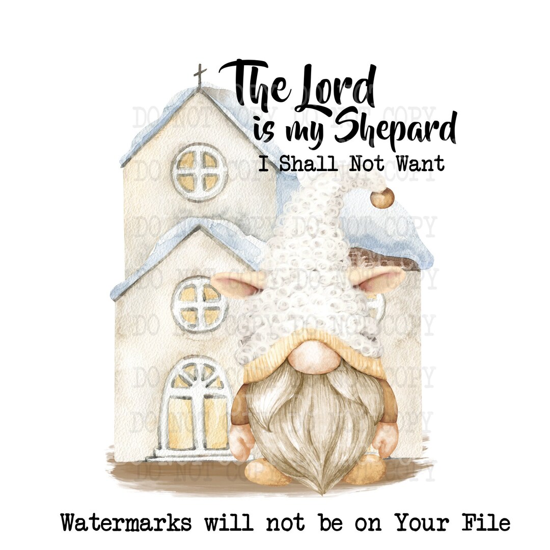 The Lord is My Shepard Png, Gnome Png, Digital Download, Religious Png ...