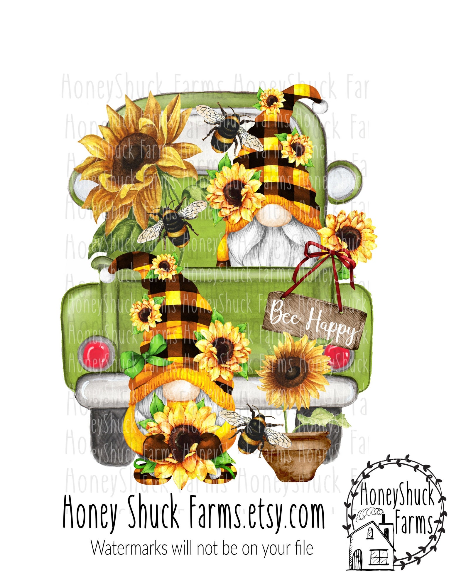 Sunflower Gnome Truck PNG Gnomes PNG Digital Download - Etsy
