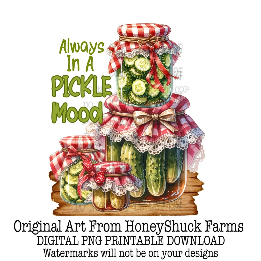 Pickles Clipart, Pickles png, Pickle Jar Label, Digital Download ...