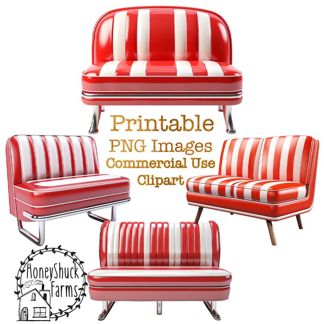 Retro Png, Retro Diner Png, Retro Booth Bench, Retro Diner Print ...
