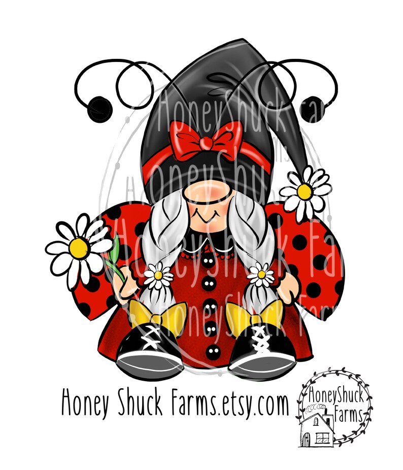 Ladybug Gnomes, Gnomes Clipart, Spring Gnomes Clipart, Gnomes ...