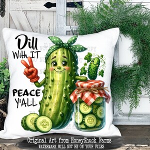 Pickle Clipart, Dill With It, Digital Download, Funny Pickle Sign ...