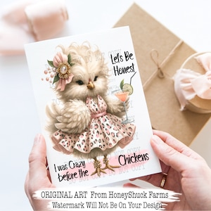 Crazy Chicken Lady, Funny Chicken Clipart, Digital Download, Girly ...