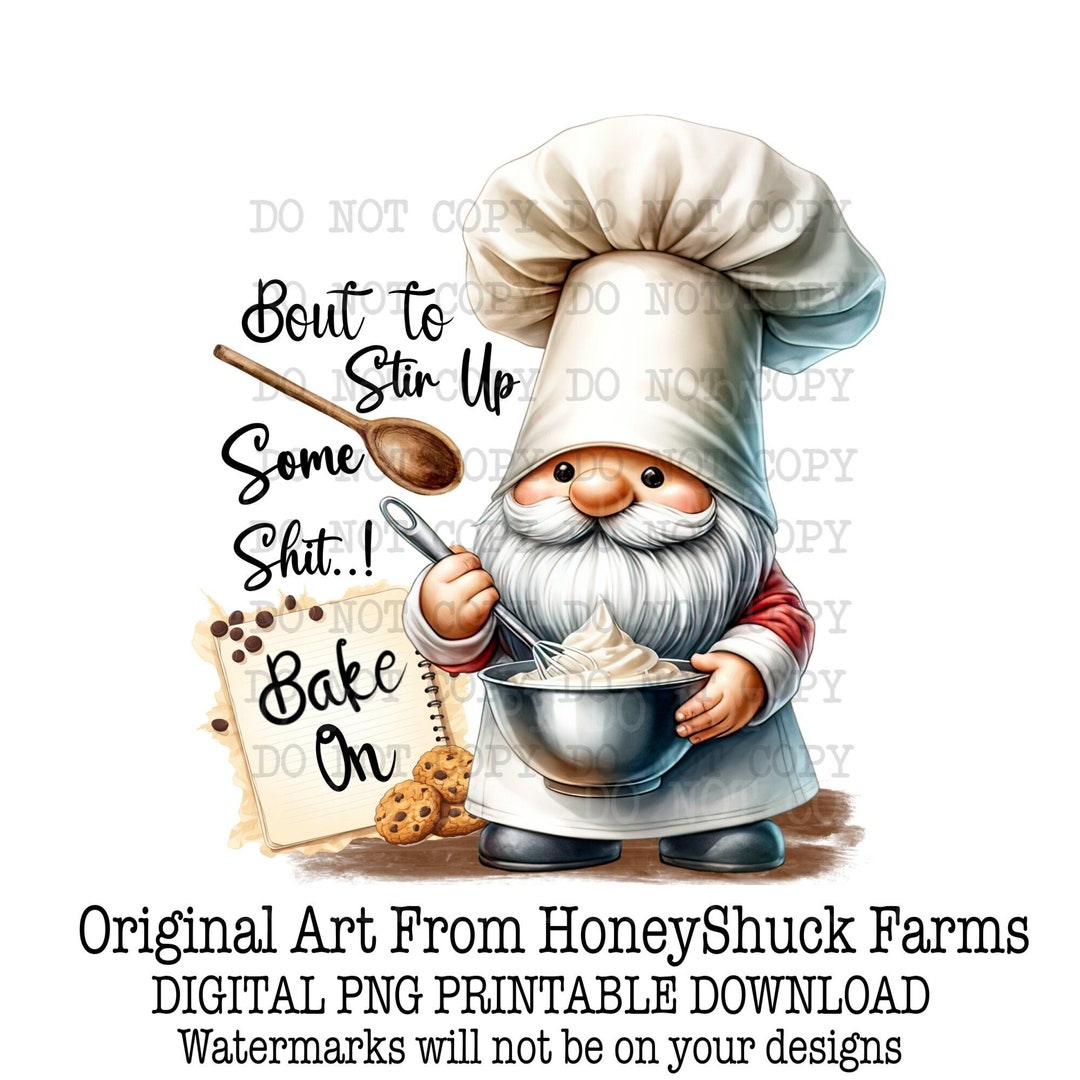 Chef Png, Funny Baking Clipart Png, Baking Gnome, Cute Chicken ...
